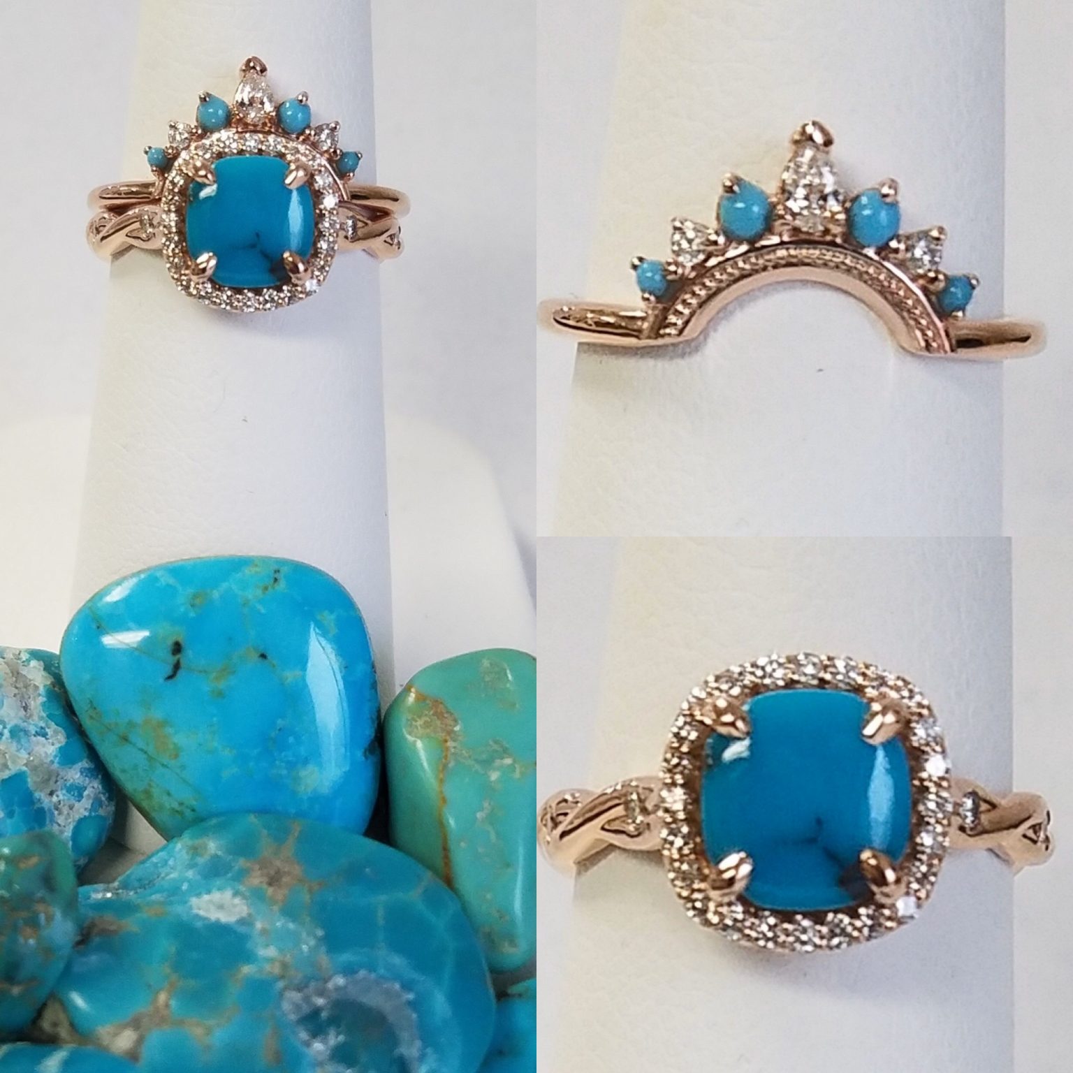 Rose Gold and Turquoise Ring - Musselman Jewelers